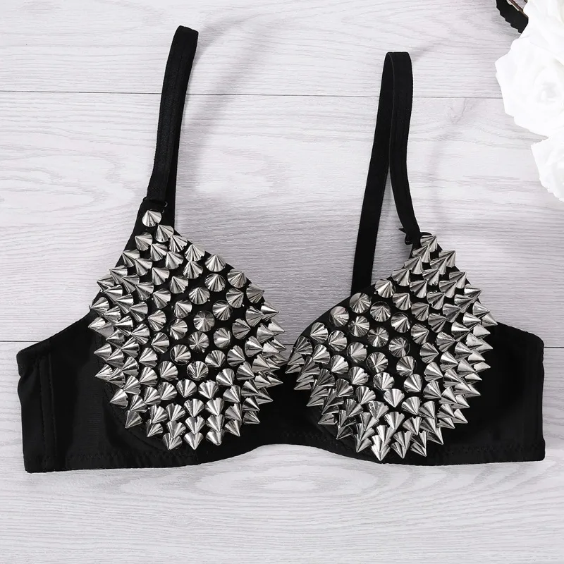 Steampunk Spike Studs Wireless Bra Top - Sexy Lingerie Underwear for ...