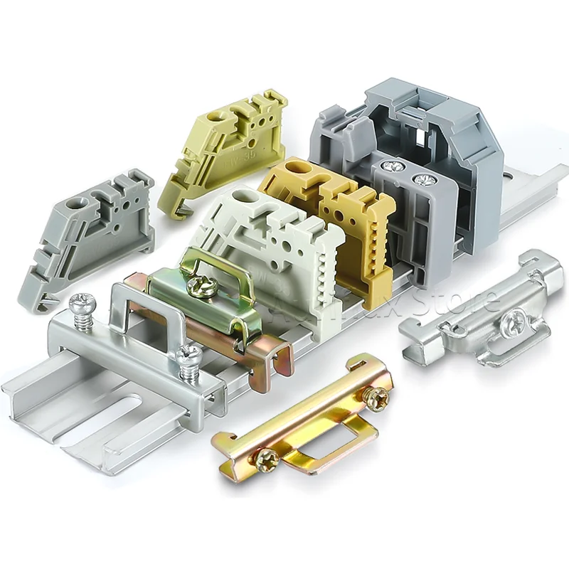 32mm DIN Rail Terminal Block End Stopper Mounting Clip for TBR, E-UK ...