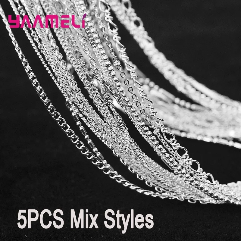 Wholesale 925 Sterling Silver Mixed Sample Chain Necklace for Women Men ...