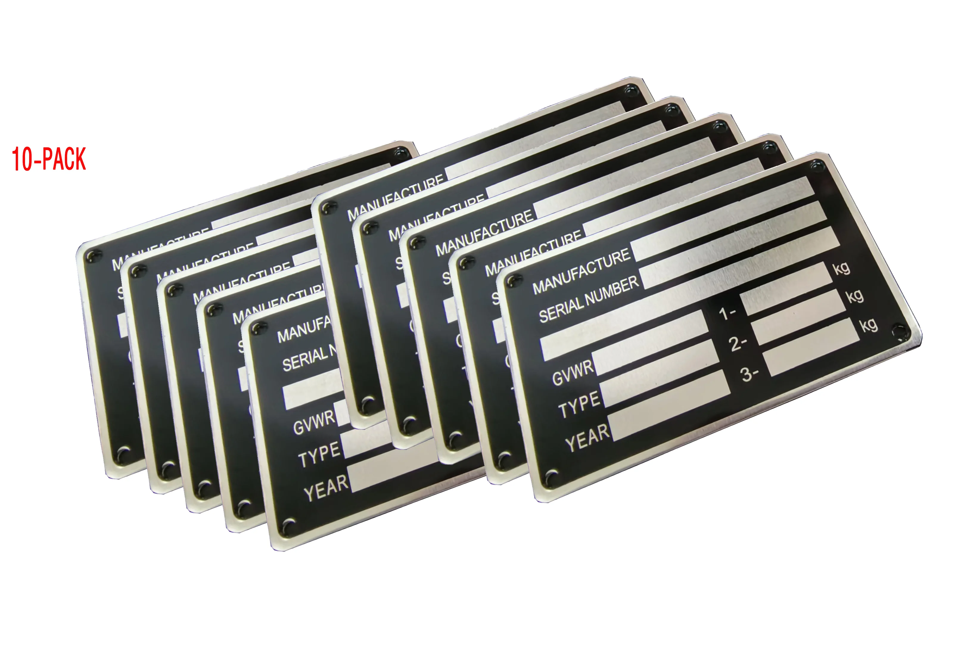 10-PACK-VEHICLE-TRUCK-BOAT-Trailer-Blank-VIN-Weight-AXLE-Chassis-Plate ...