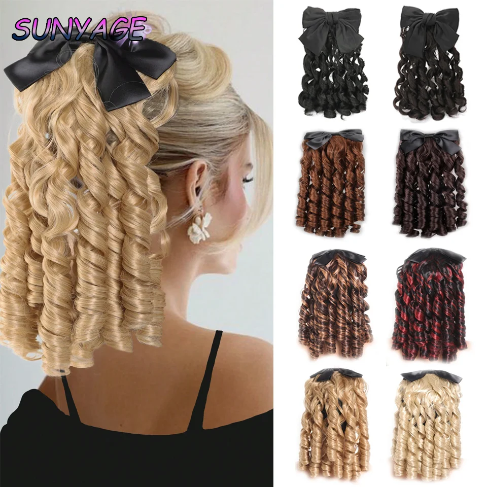 SUNYAGE-Synthetic-Retro-Ponytail-with-Comb-Europen-Princess-Curly-Puff ...