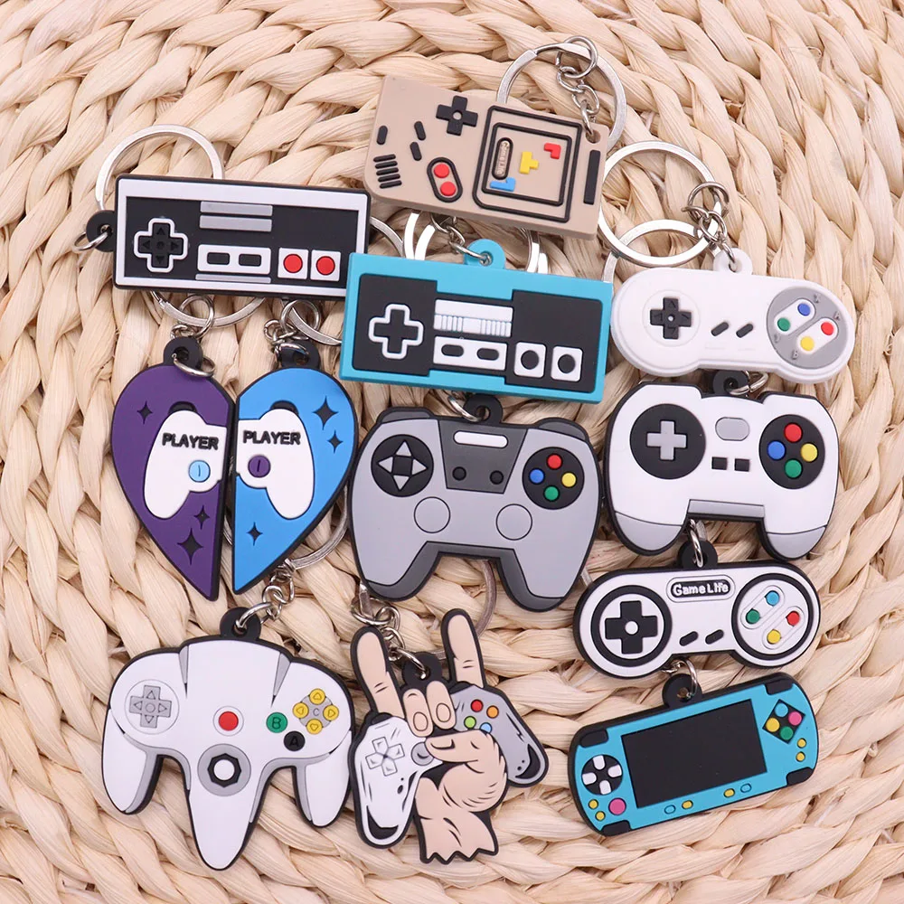 1PCS-PVC-Black-White-Game-Machine-Keychain-Keyring-Cute-Gamepad ...