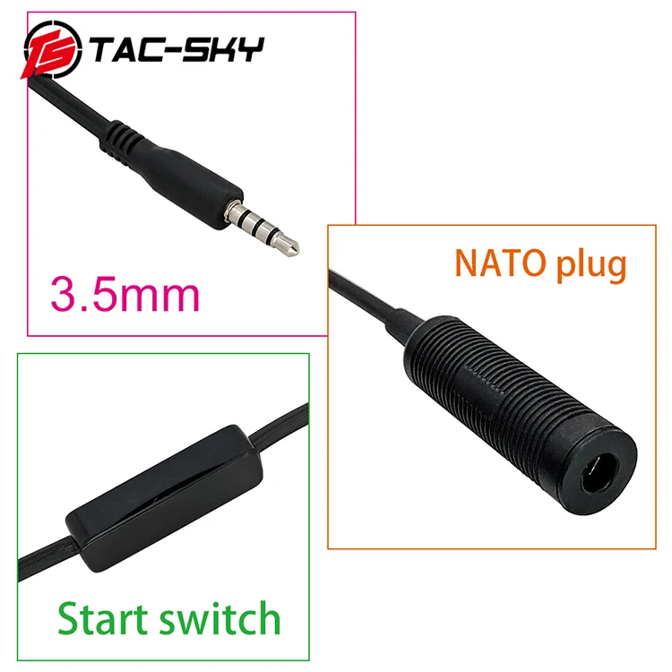 Phone PTT NATO Military TP120 Plug 3.5mm MP3 Music Adapter