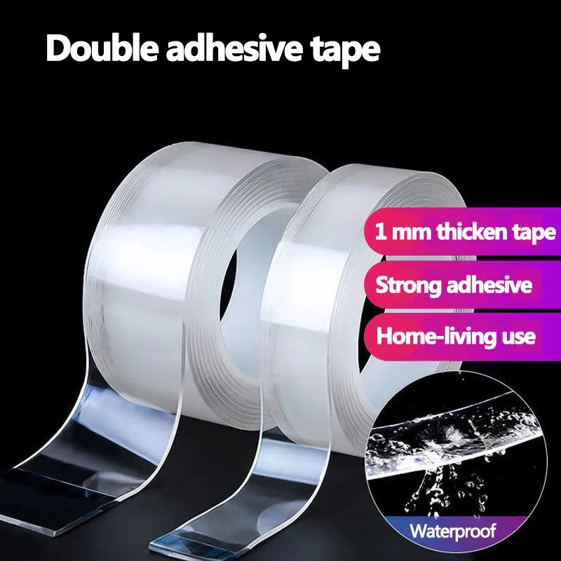 1/3/5 Meter Double Strong Adhesive Tape Waterproof Material Home-living Tool Stationery 1mm ...