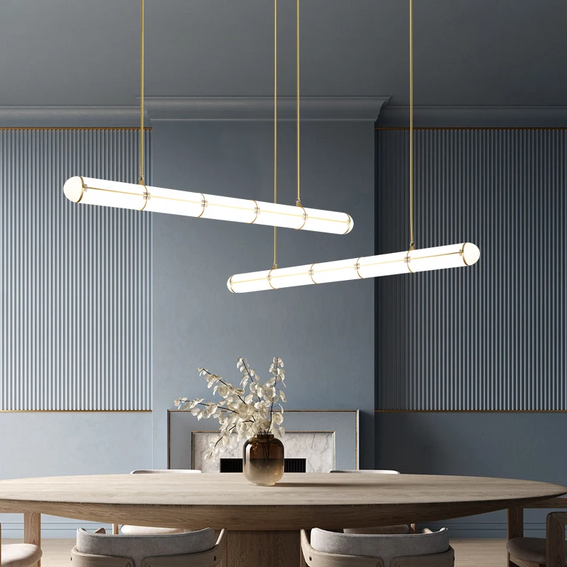Modern-Minimalist-Restaurant-LED-Pendant-Lights-Long-Strip-Handing ...
