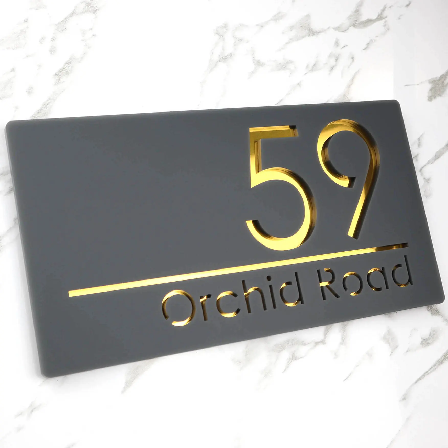 Modern House Sign Door Number Floating House Number Sign Custom Matt ...