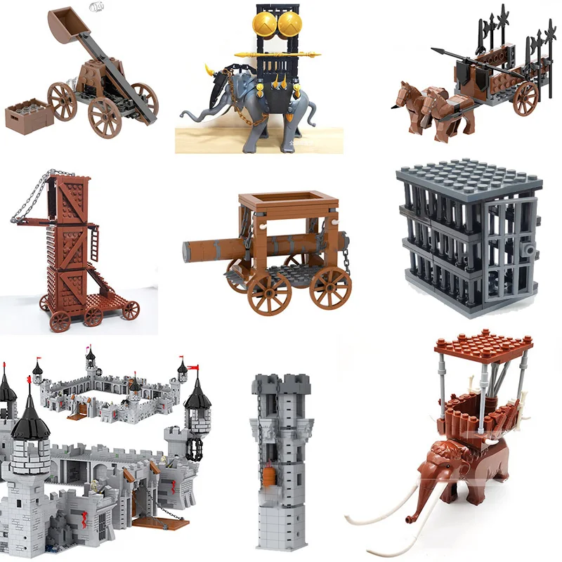 Medieval-Military-Castle-Watchtower-Building-Blocks-War-Horse-Soldier ...