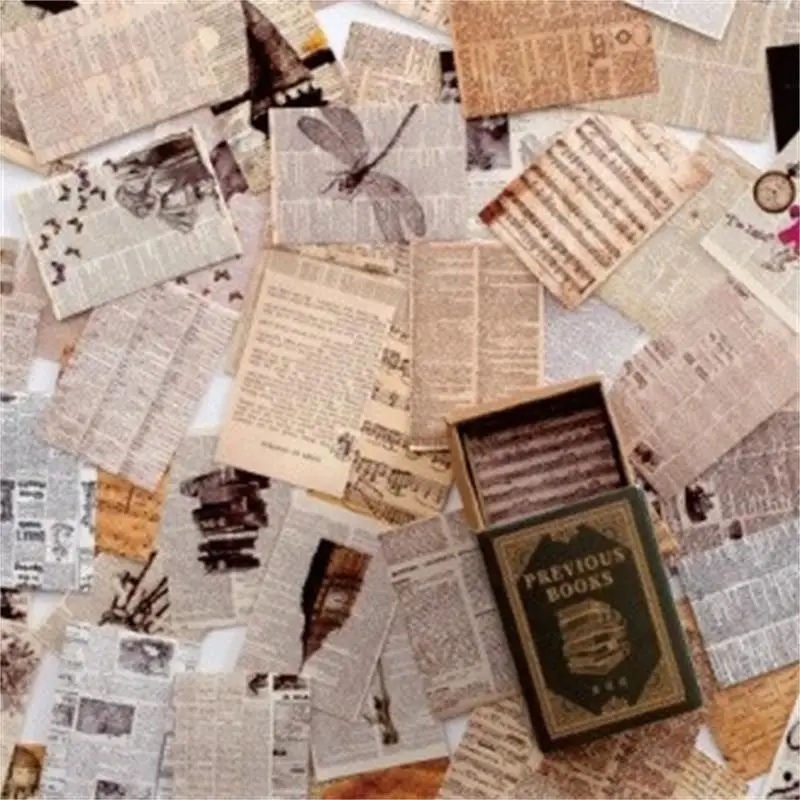 100pcs/box Stickers Hand Account Boxed Sticker Retro Nostalgia For ...