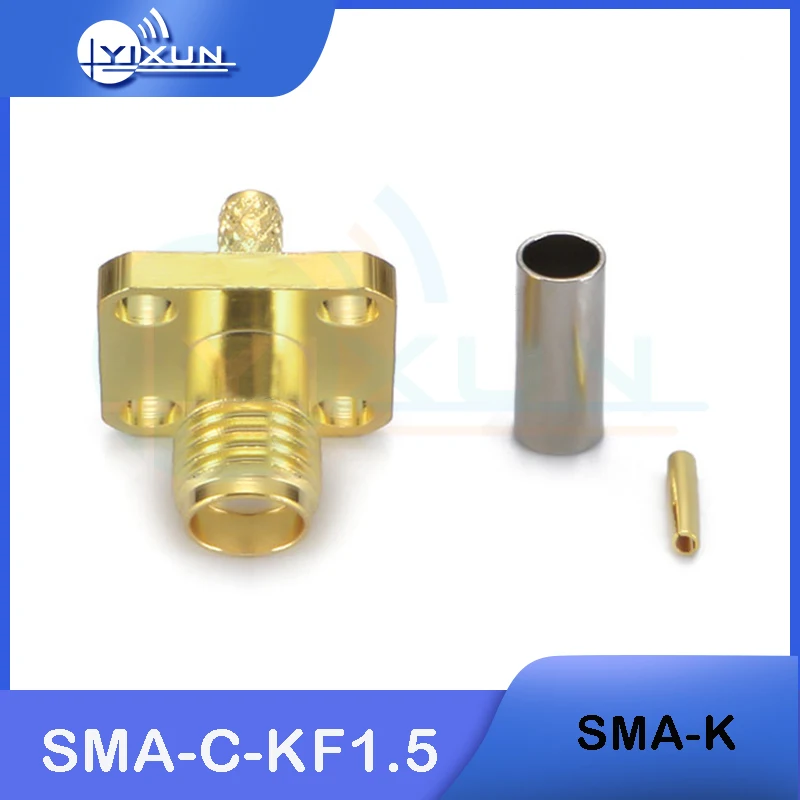 2PCS-SMA-C-KF1-5-SMA-Female-four-hole-square-plate-welding-plate-RF-coaxial-connector.jpg