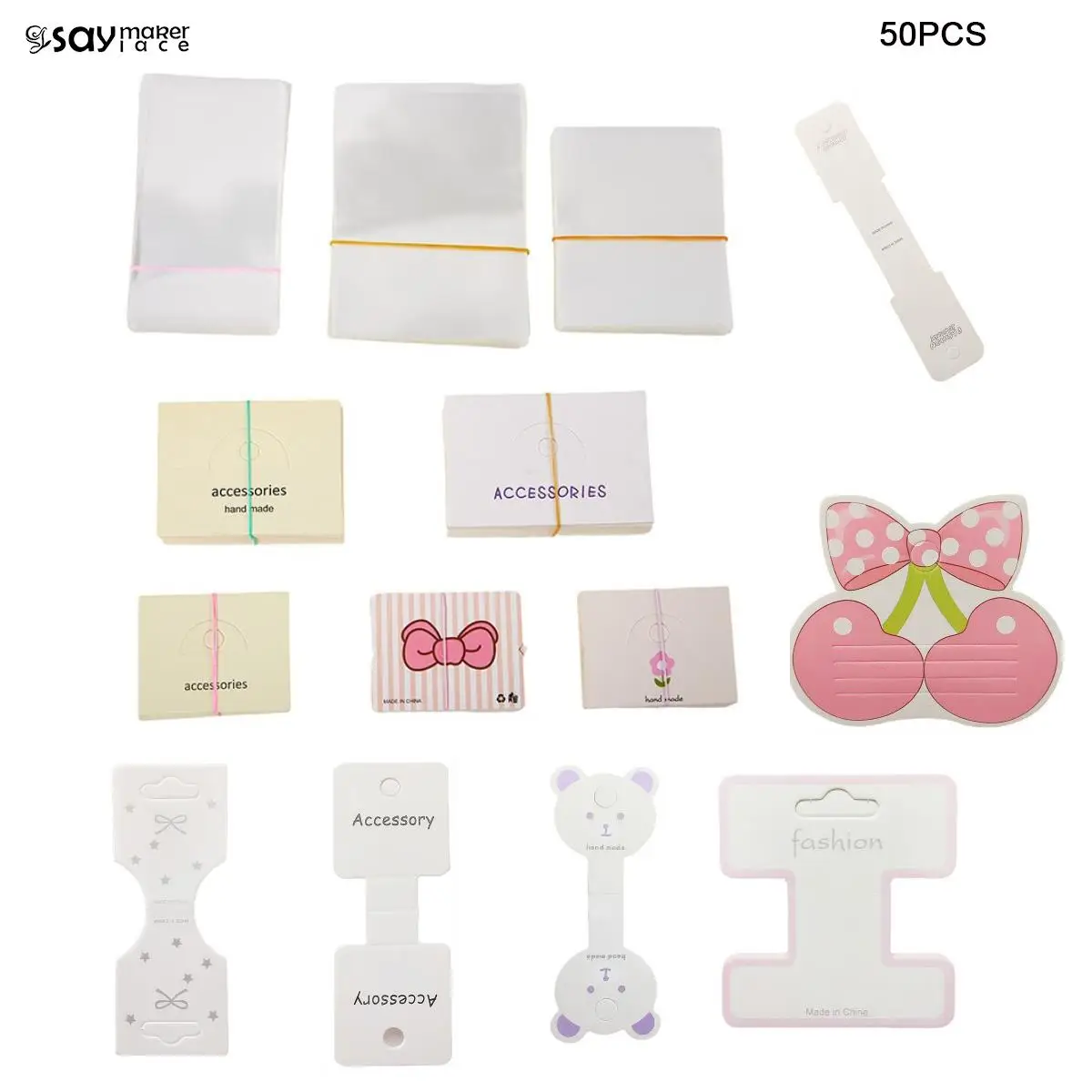 50pcs White Craft Hang Tag Card Display Cards For Necklace Bracelet ...