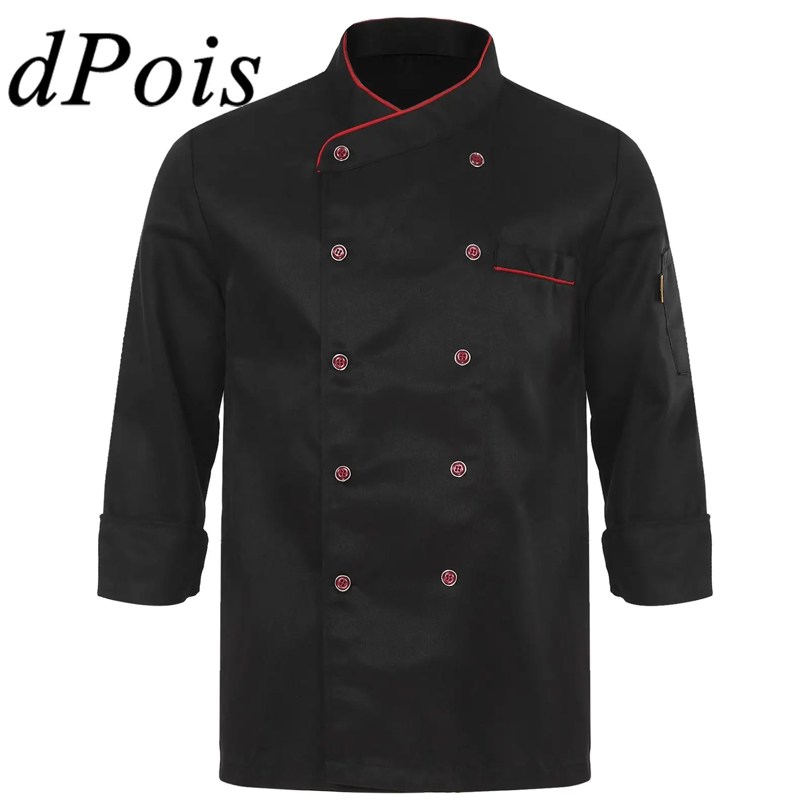 Unisex-Chef-Jacket-Mens-Women-Cook-Shirt-Workwear-Canteen-Bakery-Hotel ...