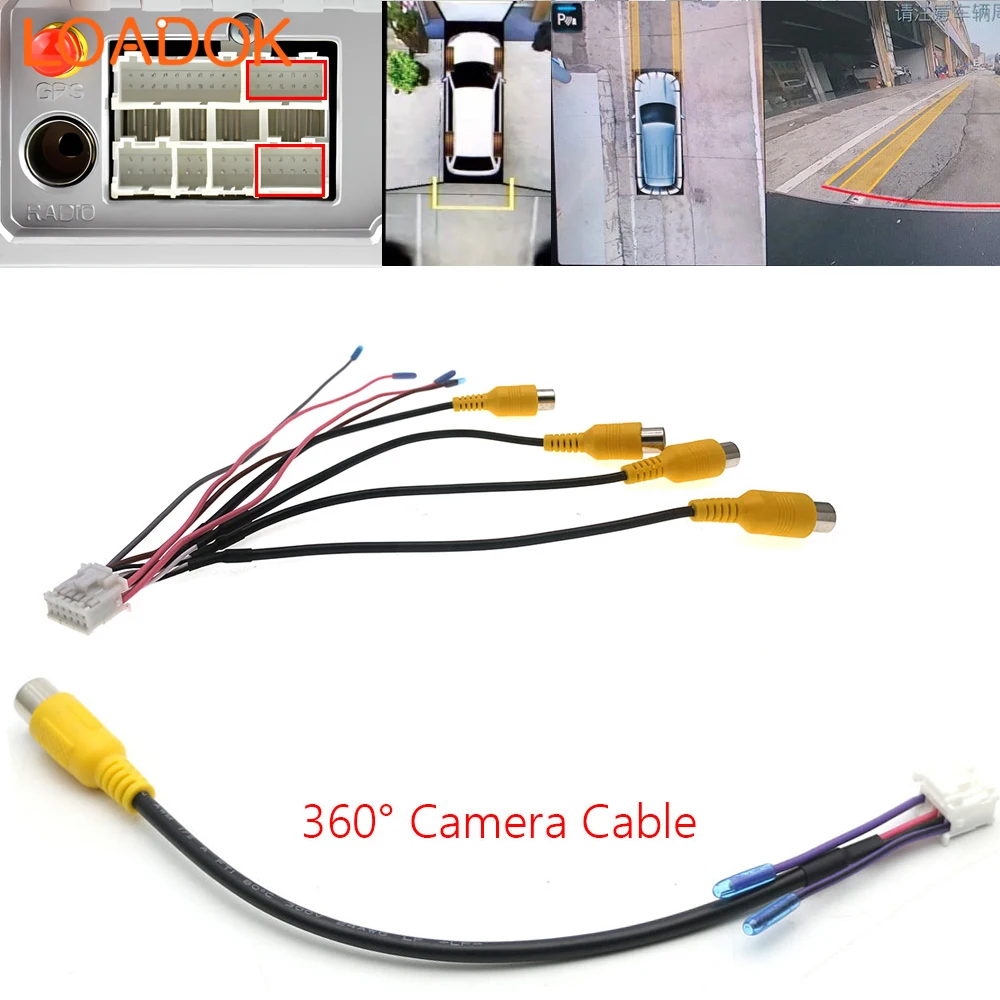 10-12-Pin-Car-Radio-Rear-View-360-Backup-Camera-Video-RCA-Input-Output ...