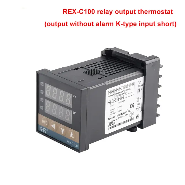 Digital PID Temperature Controller REX-C100 REX C100 Thermostat + 40DA SSR Relay+ K Thermocouple ...