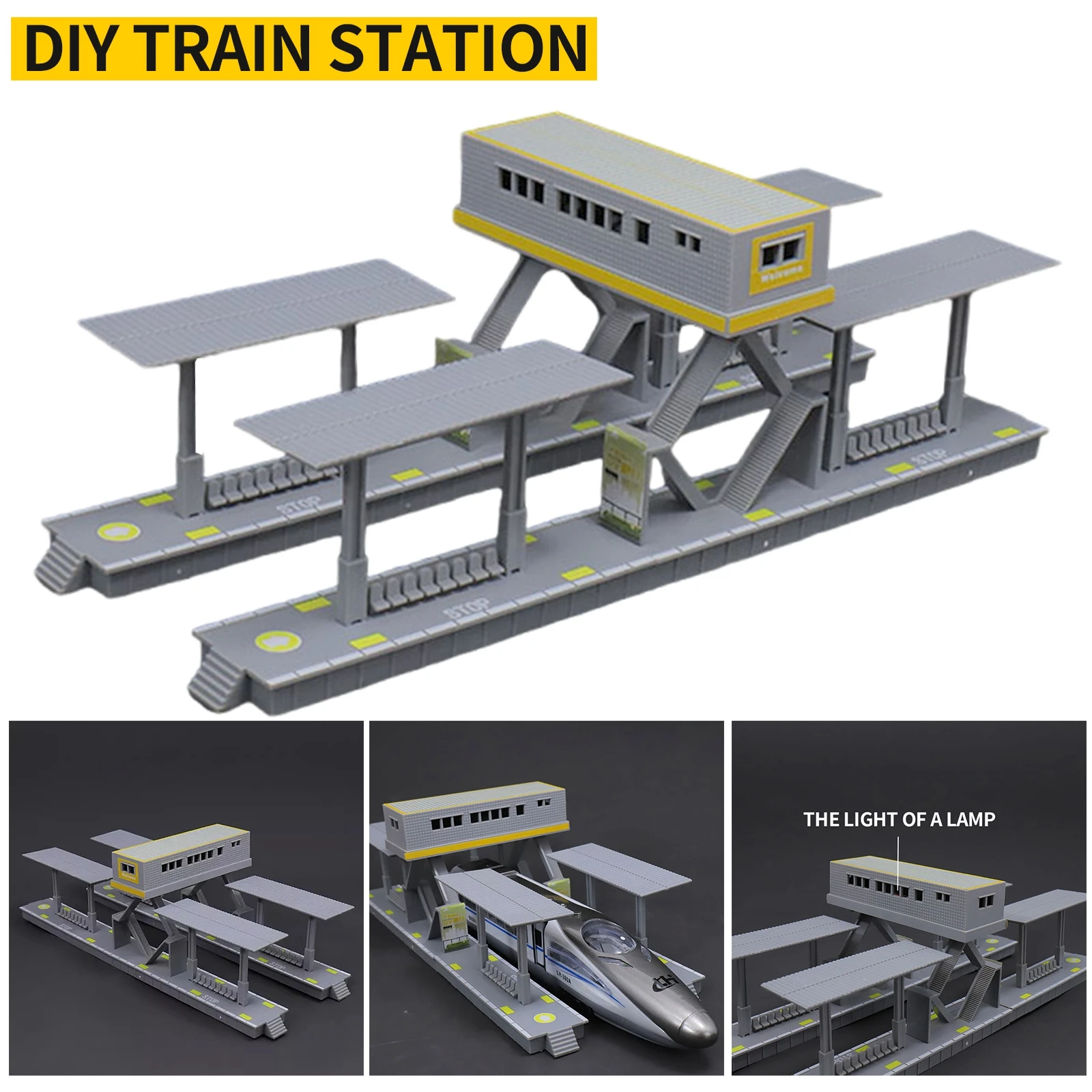 DIY-Railway-Modern-HO-Scale-High-speed-Rail-Train-Station-Platform ...