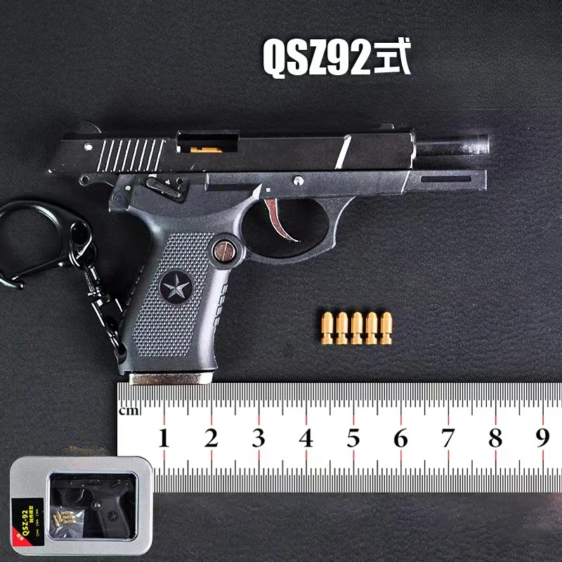 Detachable-1-3-Semi-Alloy-QSZ92-Toy-Gun-Ornament-Mini-Shell-Ejection-Pistol-Model-Keychain ...