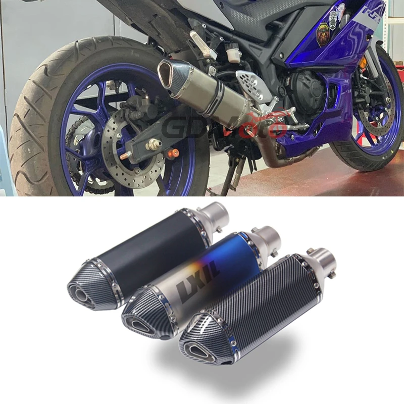For MT07 R1 ER6N CBR250R Motorcycle Exhaust Modified Muffler Pipe ...