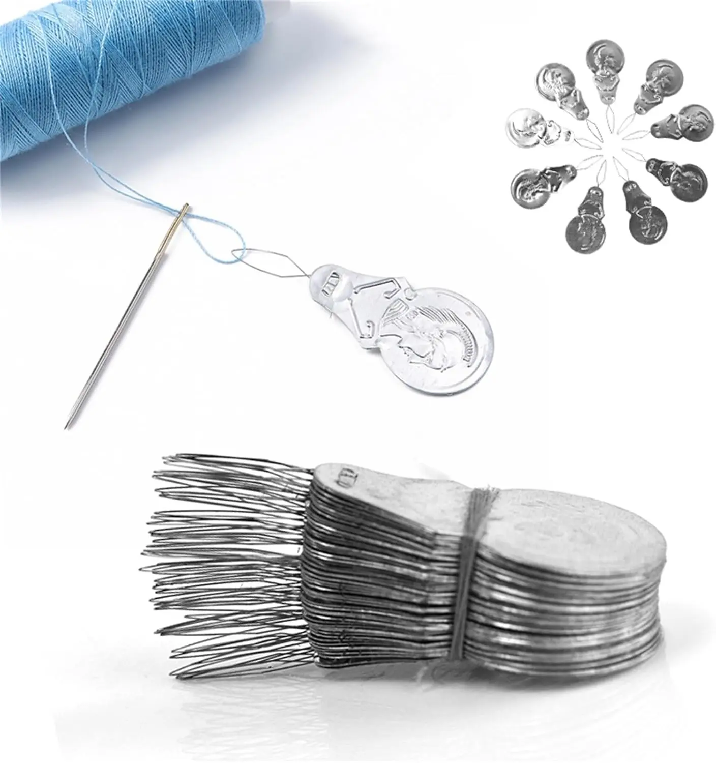 50pcs-Needle-Threaders-Stitch-Tools-Wire-Leader-Sewing-Stitch-Insertion ...