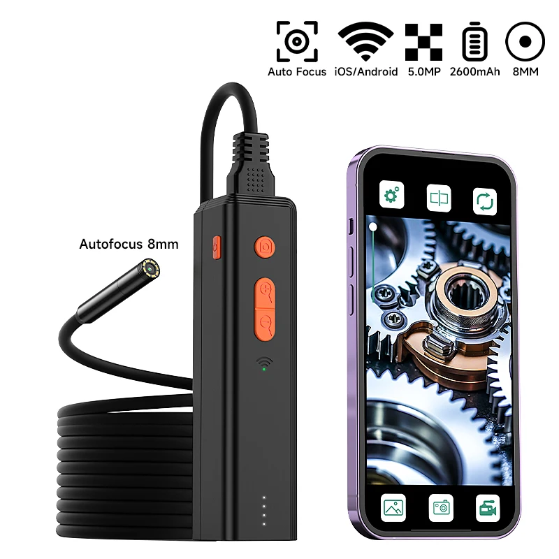 Wireless Borescope Camera 3.9/5.5/8MM 1080P for iOS/Android IP67 ...