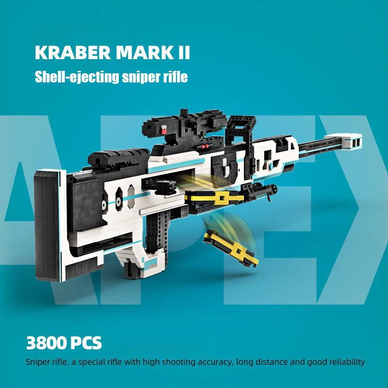 3800PCS-Technical-Apex-KRABER-MARK-II-Sniper-Rifle-Building-Blocks-High ...