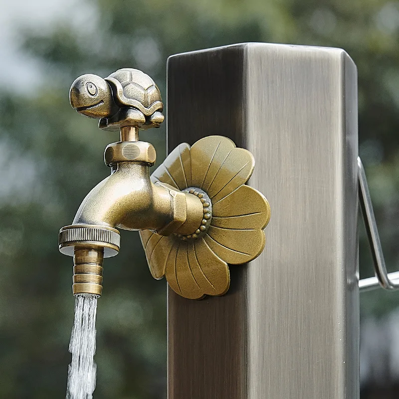 Decorative-Outdoor-Faucet-Garden-Bibcock-Tap-Bathroom-Washing-Machine ...