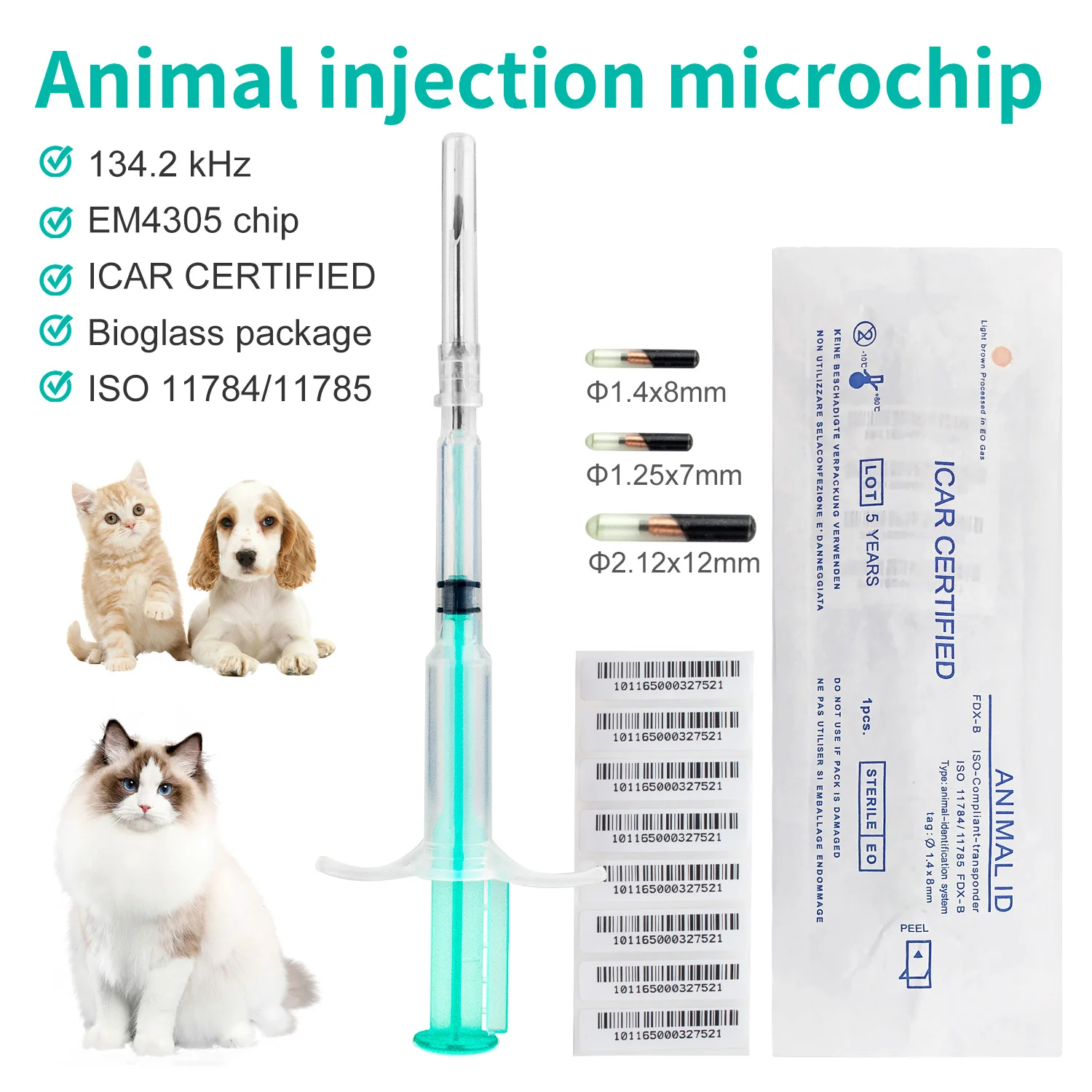 100-Packs-Universal-Standard-Pet-Microchip-Syringe-134-2KHz-ISO11784-5 ...
