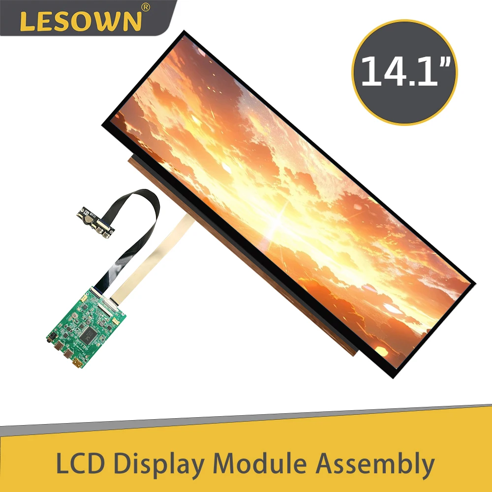 LESOWN 4K Computer-Assisted Portable Monitor 14.1 inch FHD 1920x515 LCD ...