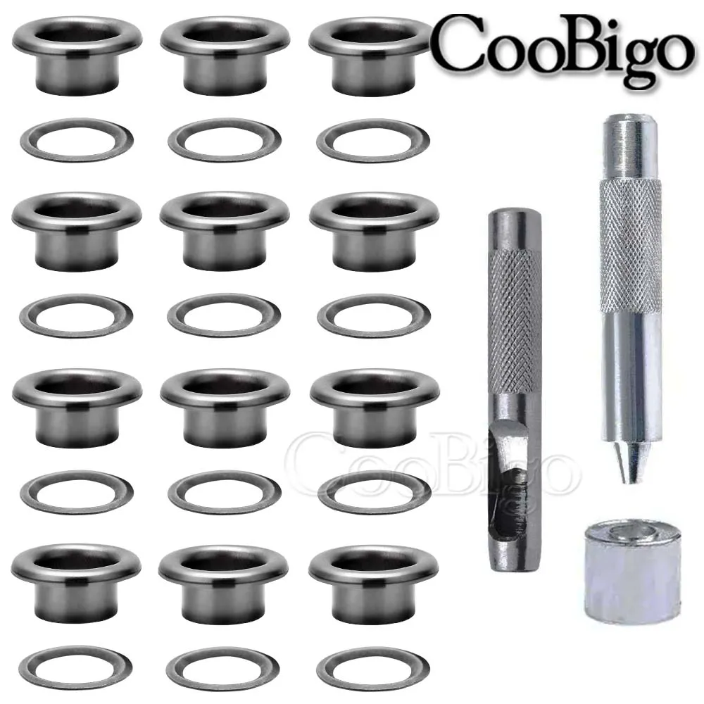 100set-Metal-Grommet-Tool-Kit-Grommets-Eyelets-Punch-Installer-Tool-for ...