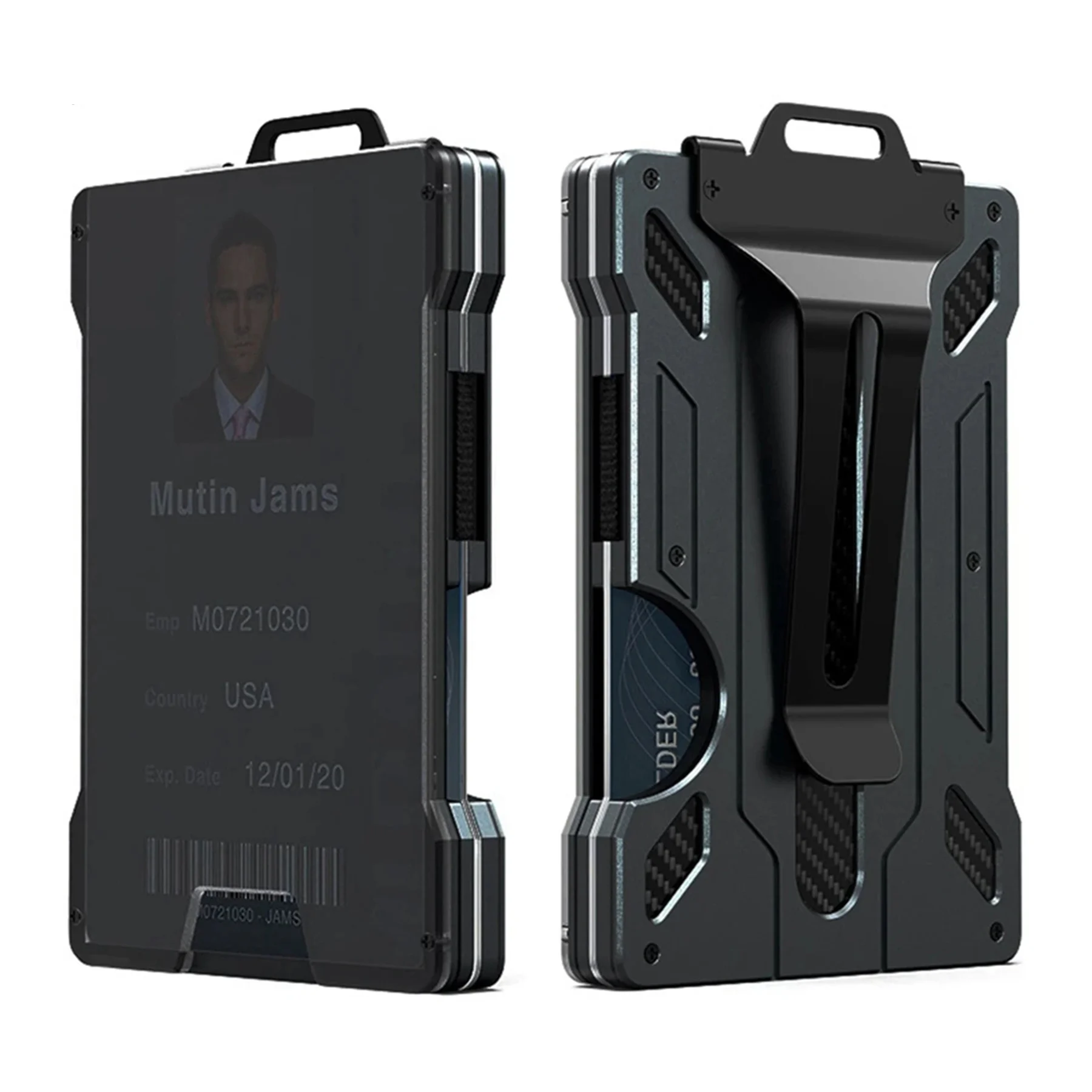 Wallet for Men Slim Aluminum Metal Money Clip with 1 Clear Window ID ...