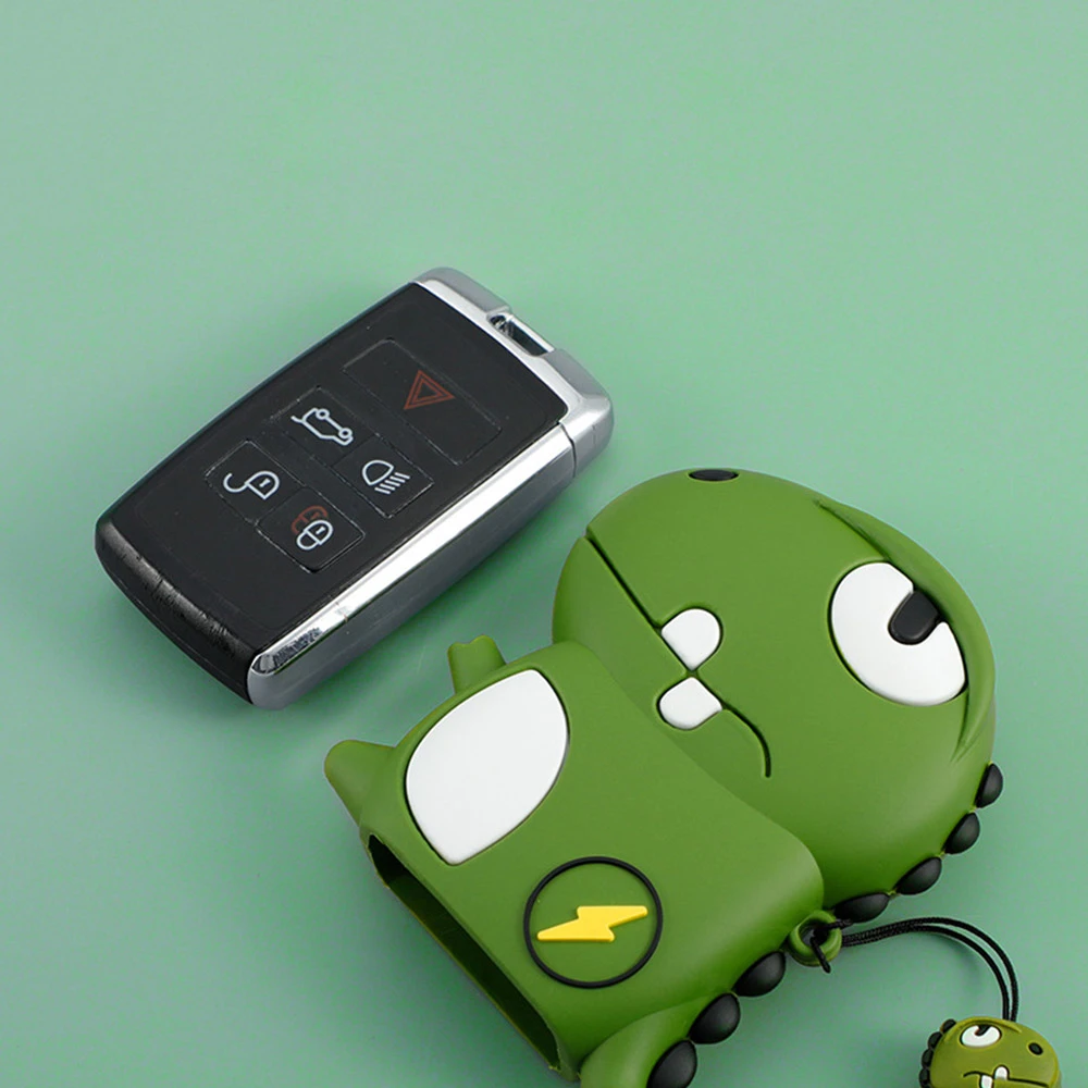 1PC Dinosaur Cartoon Car Key Case Cover Shell Protecte With Keychain ...