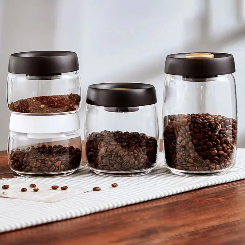 Coffee-Beans-Vacuum-Sealed-Tank-Glass-Food-Storage-Tank-Household ...