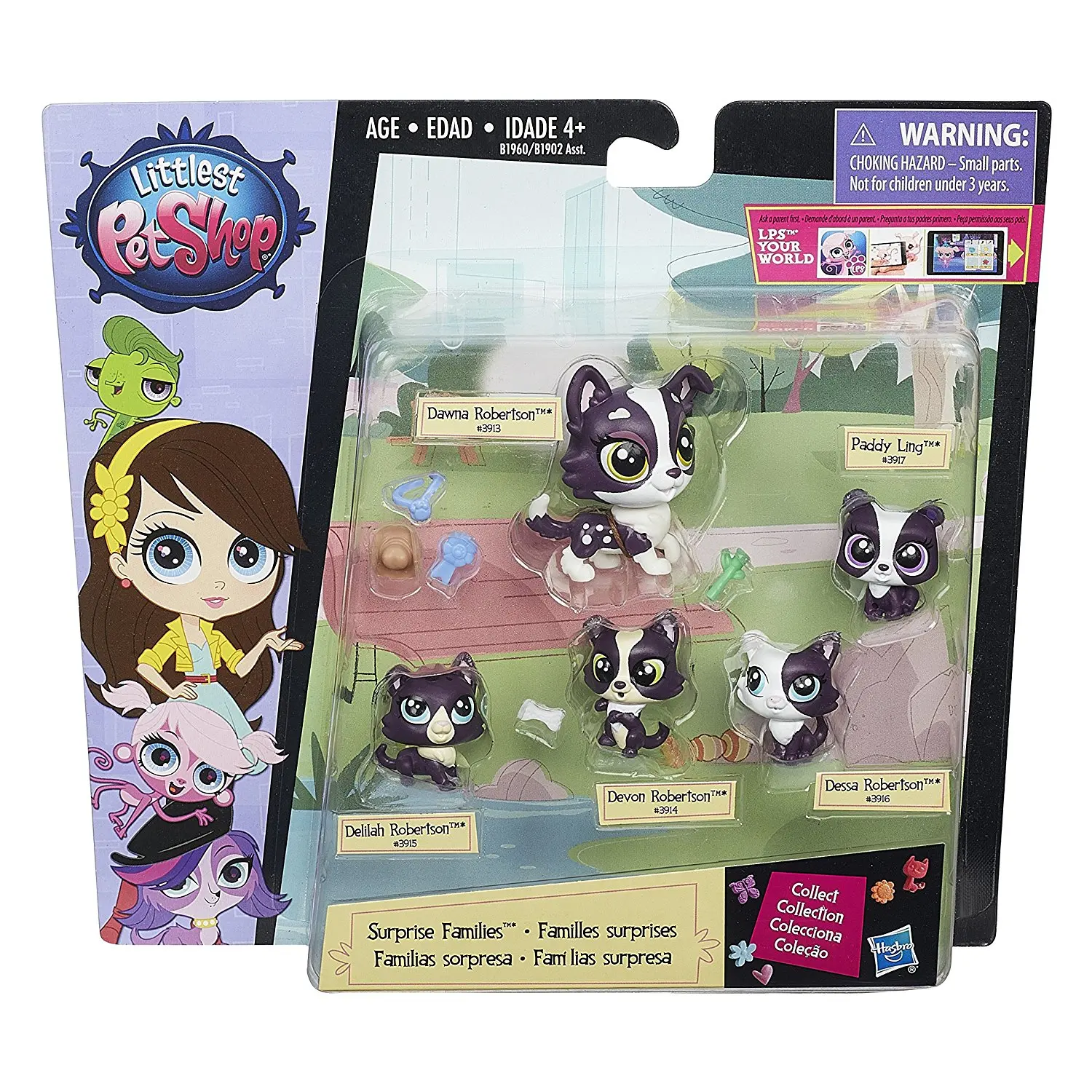 Hasbro Littlest Pet Shop mascotas en la ciudad, gato, perro, familia ...