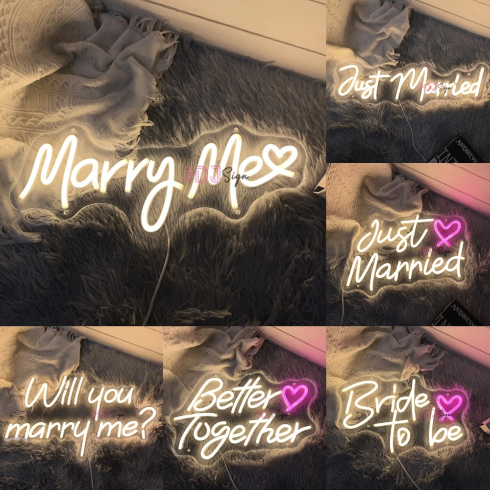 Neon Wedding Decor Party Marry Me Neon Led Signs Better Together Neon ...