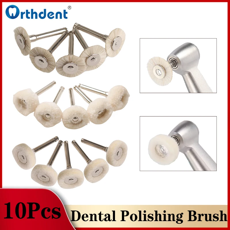 10Pcs/Pack Dental Polishing Wheel Wool Cloth Cotton Felt Brush Teeth ...