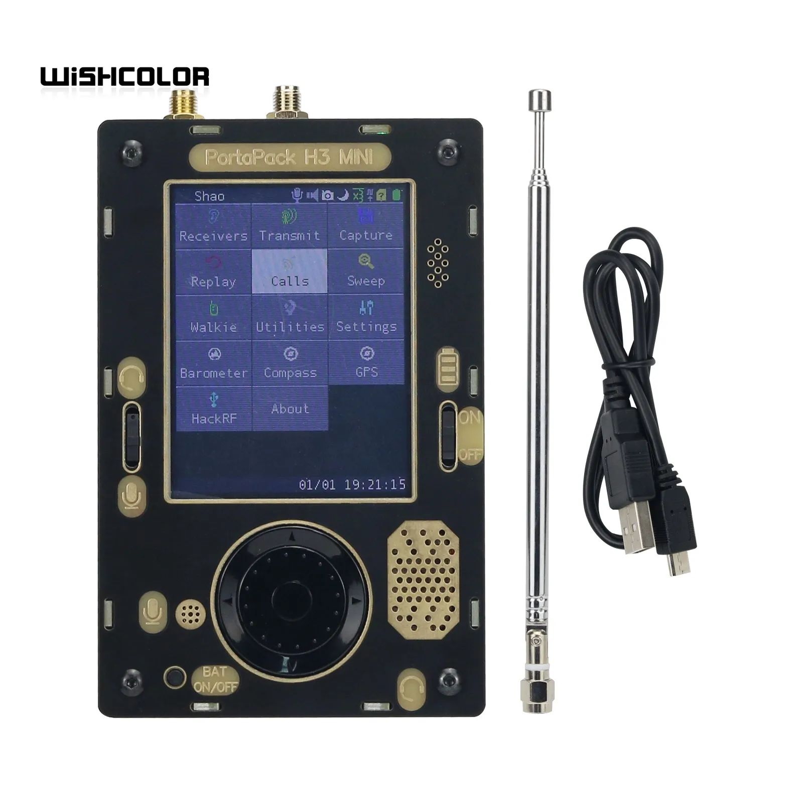 Wishcolor GPS放送受信機,h3 se,hackrf,1つのフル機能,バーコードメーター,コンパス,GPSレシーバー ...