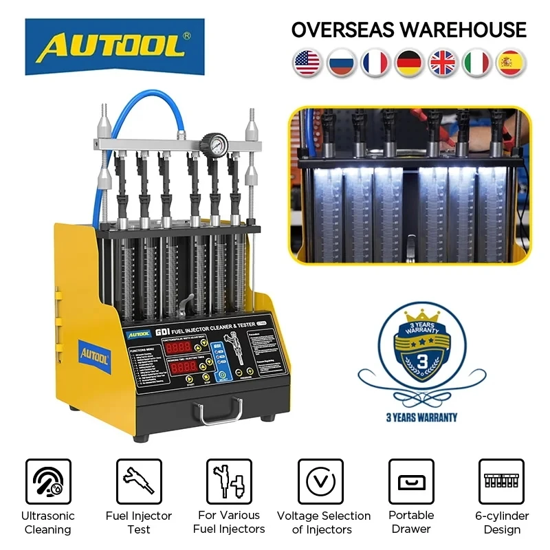 AUTOOL-CT400-GDI-EFI-FEI-Injector-Tester-Cleaner-Machine-6-Cylinders ...