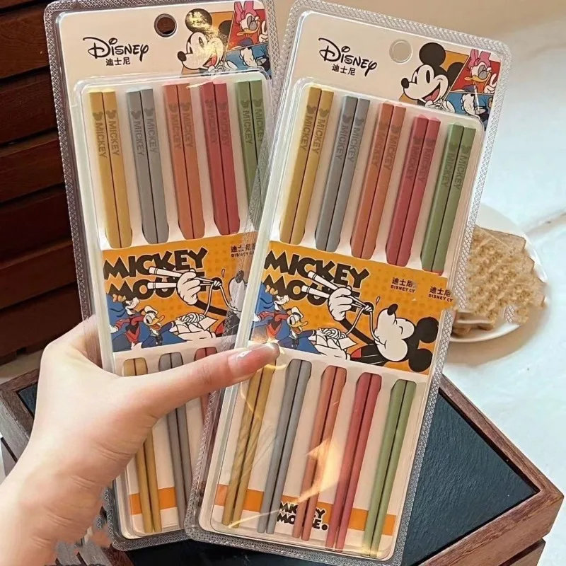 5-Pairs-Disney-Mickey-Kitchen-Tableware-Japanese-Chopsticks-Sushi ...