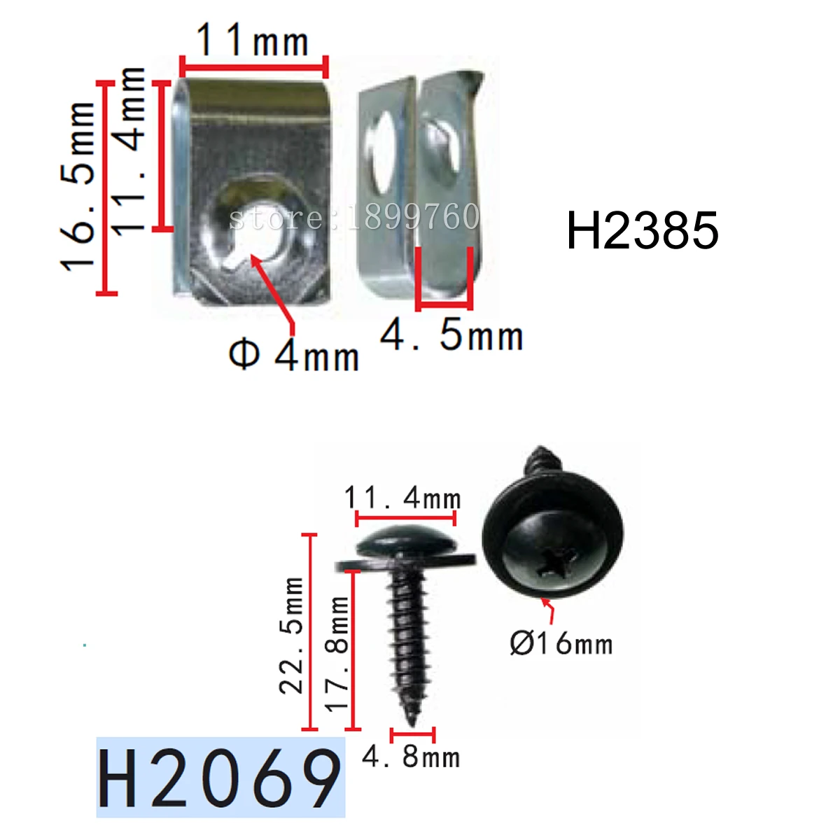 50x-For-Honda-Spring-Nut-Retainer-Bracket-Clip-Clamps-Metal-Trifon-Nuts ...