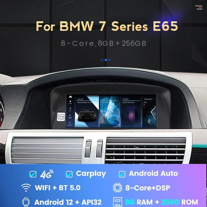 BMW 7 시리즈 E65 E66 2001 2002 2003 2004 2005 2006 2007 2008 CCC BT5.0 멀티미디어 플레이어, 안드로이드 12 4G Lte ...