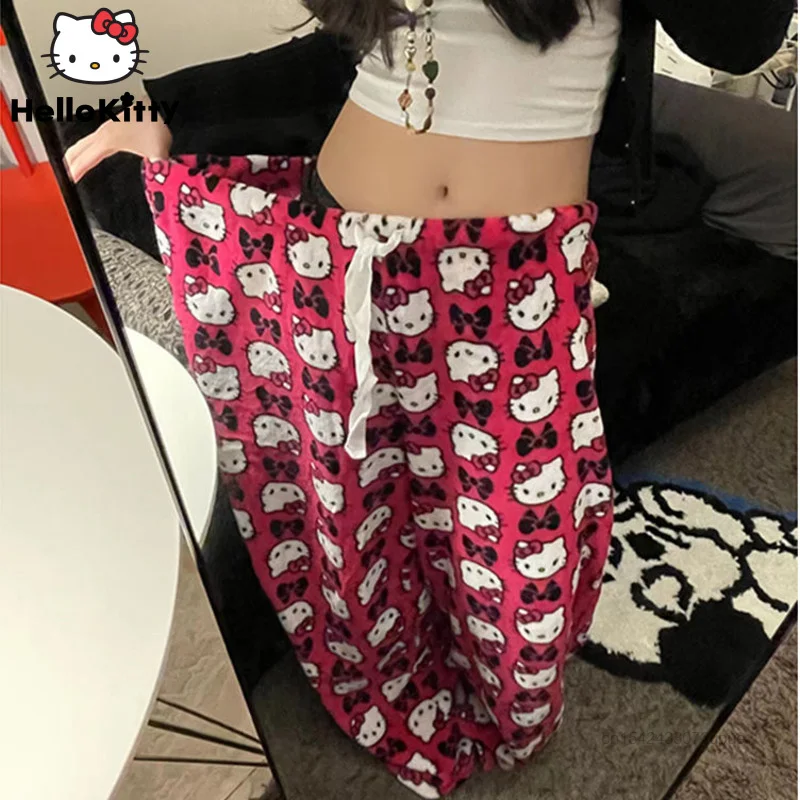 Sanrio-Hello-Kitty-Wide-Leg-Pants-Women-Fashion-Americen-Vintage ...