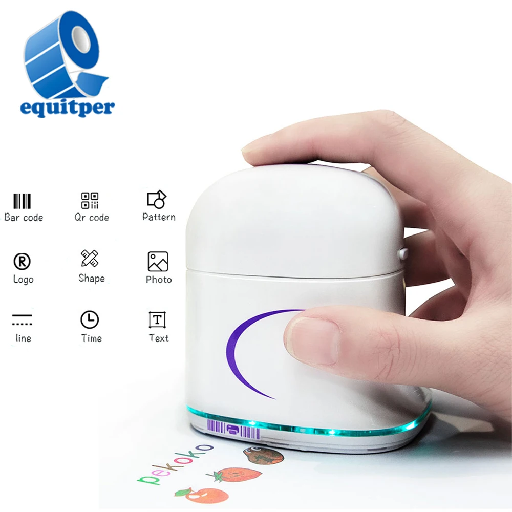 EQUITPER-DIY-Small-Color-Label-Maker-Handheld-Portable-Color-Printer ...