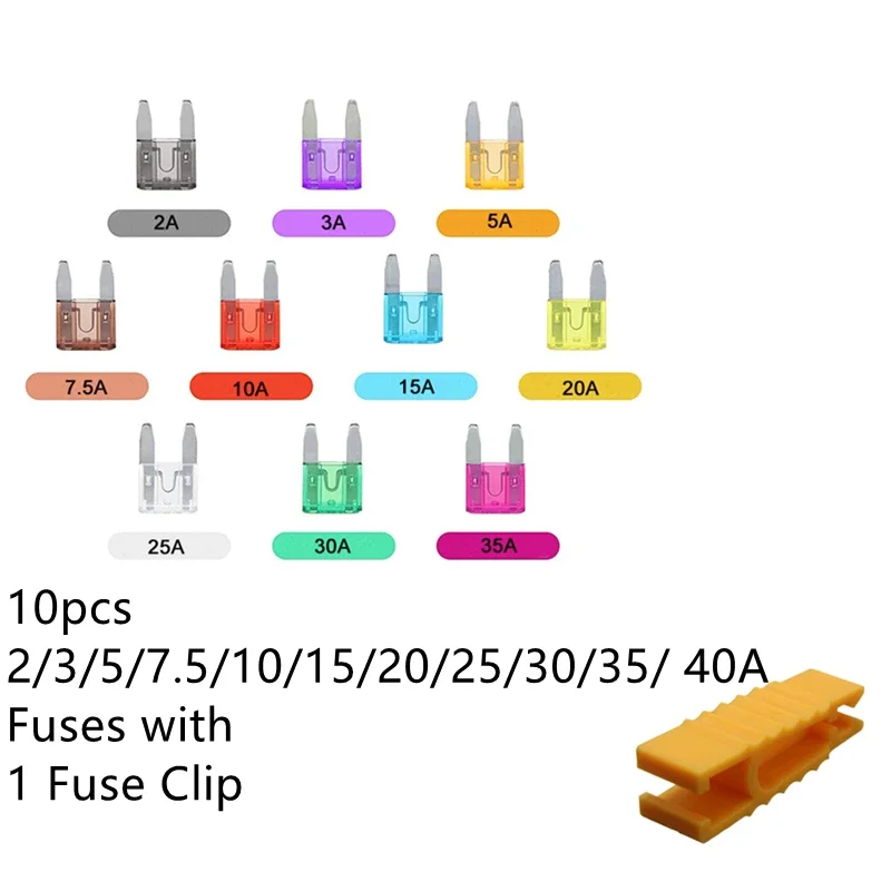 10pcs-Small-Mini-Car-Blade-Fuses-Assortment-Set-Zinc-Auto-Fuse-Electric ...