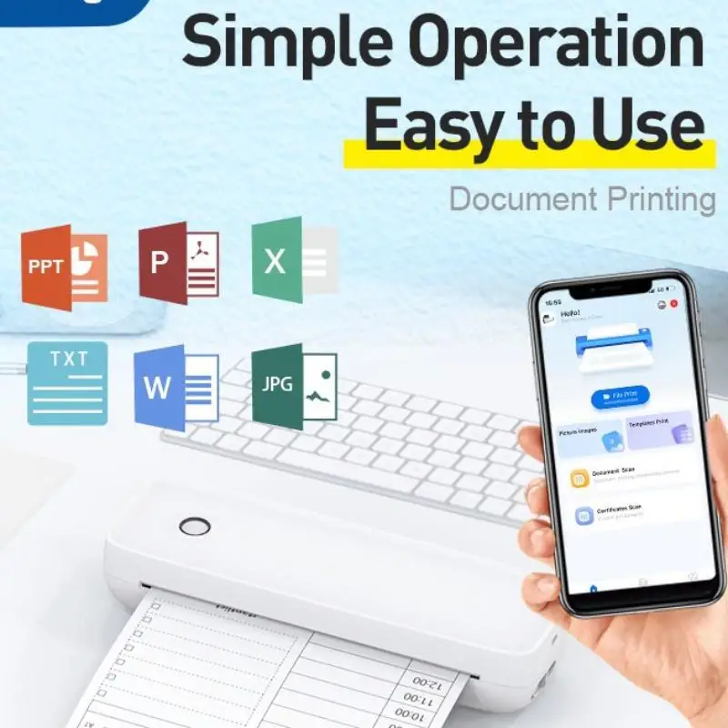 SharpFox-Mini-impresora-port-til-A4-papel-t-rmico-sin-tinta-inal-mbrica ...