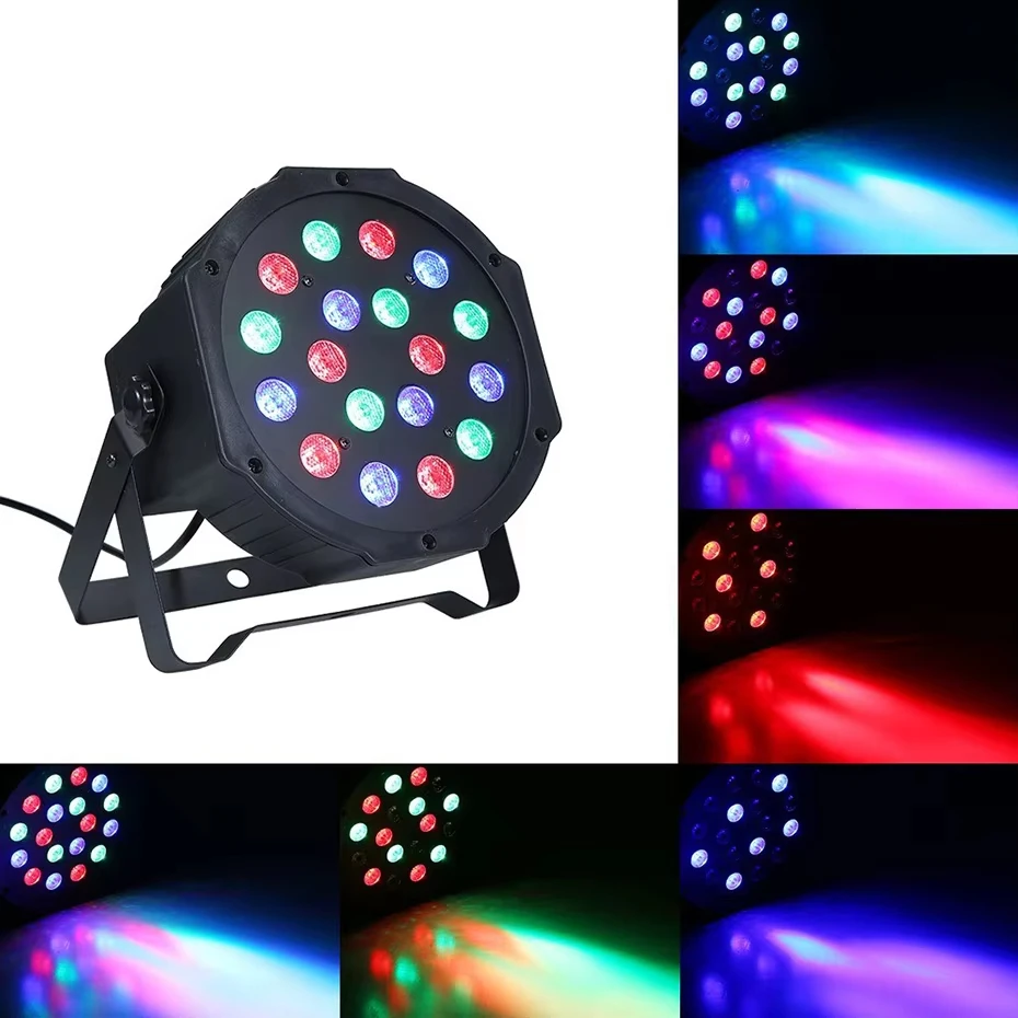DMX 512 Stage Par Light 18 LED RGB DJ Disco Lamp Sound Activated EU US ...