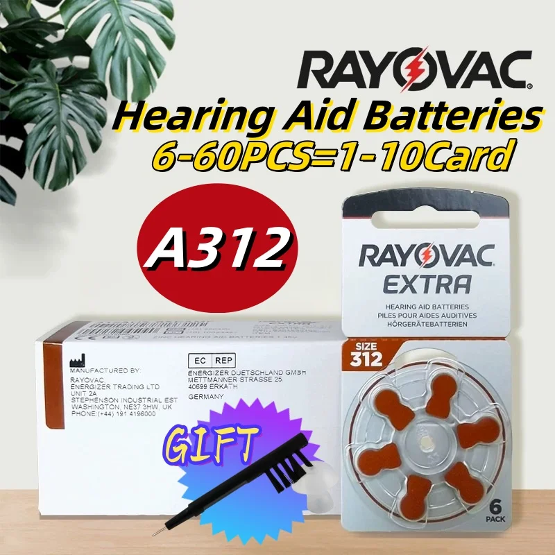 New RAYOVAC EXTRA 6-60Pcs Hearing Aid Batteries A312 312A P312 PR41 ...