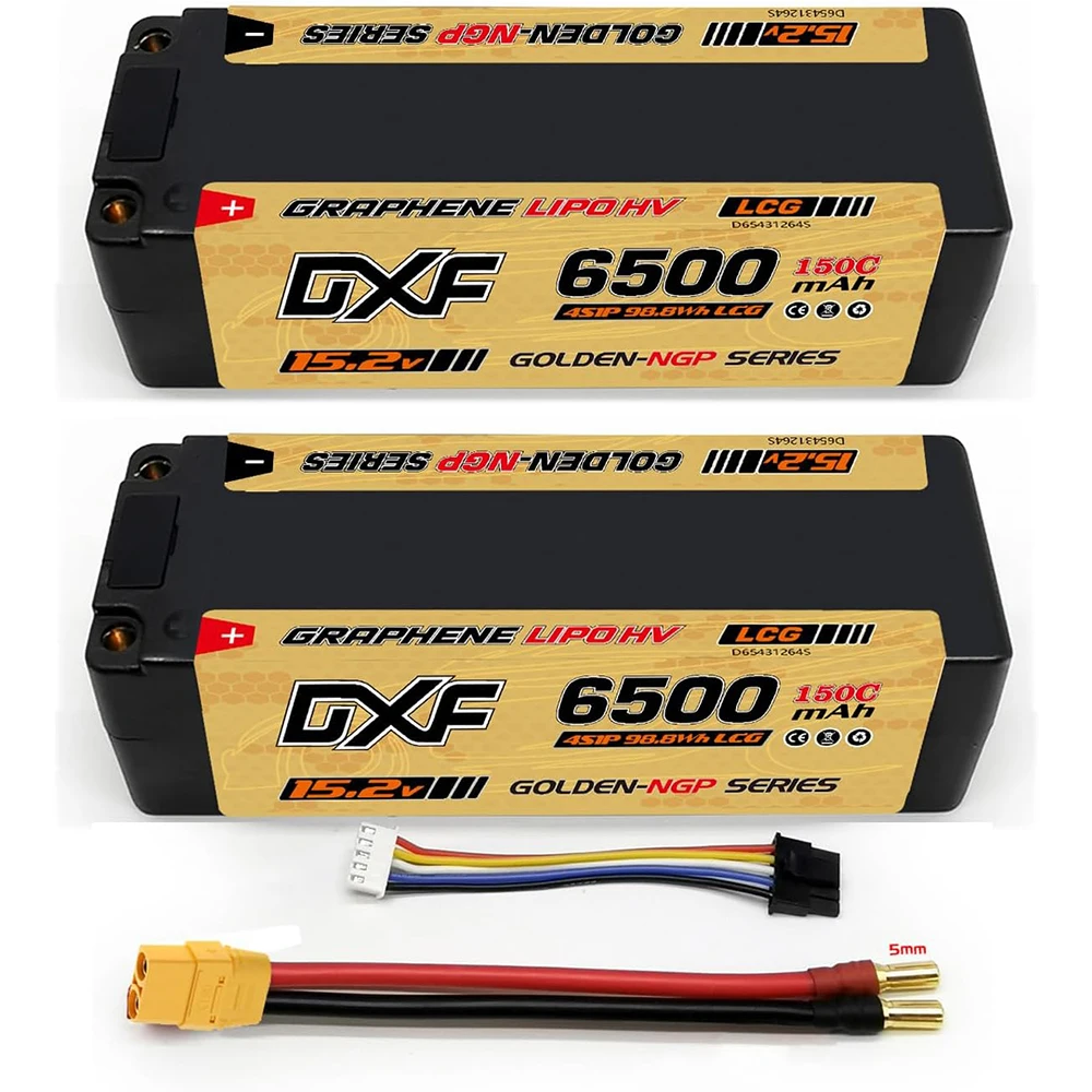 DXF 4S 6500mAh 15.2V 150C High Capacity Lipo Battery Hardcase With XT90 ...