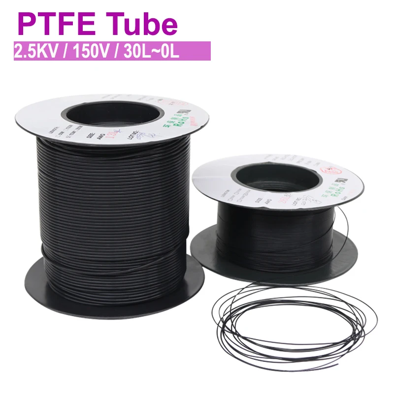 1M PTFE Tube 2.5KV 150V 30L~0L F46 Insulated Capillary Heat Protector Transmit Hose High ...