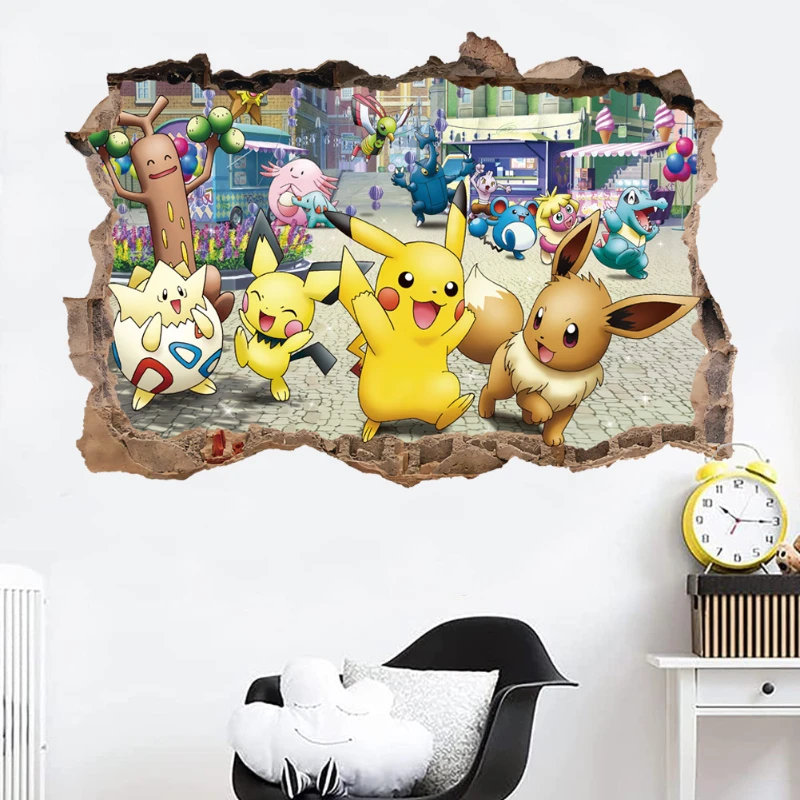 Pokemon-cartoon-wall-stickers-window-glass-room-door-decoration-Pikachu ...