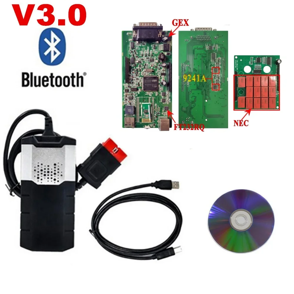 V3 NEC Chip New Vci Tnesf Delphis Orpdc VD DS150E CDP USB Bluetooth ...