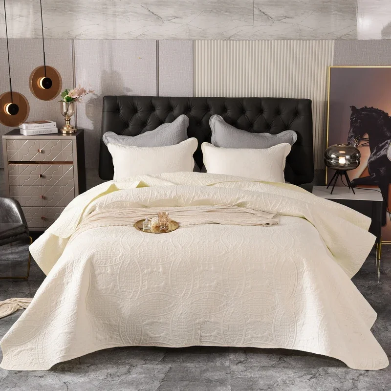 Solid Color Bedspread High Quality Fancy Sewing Blanket Luxury Nordic ...