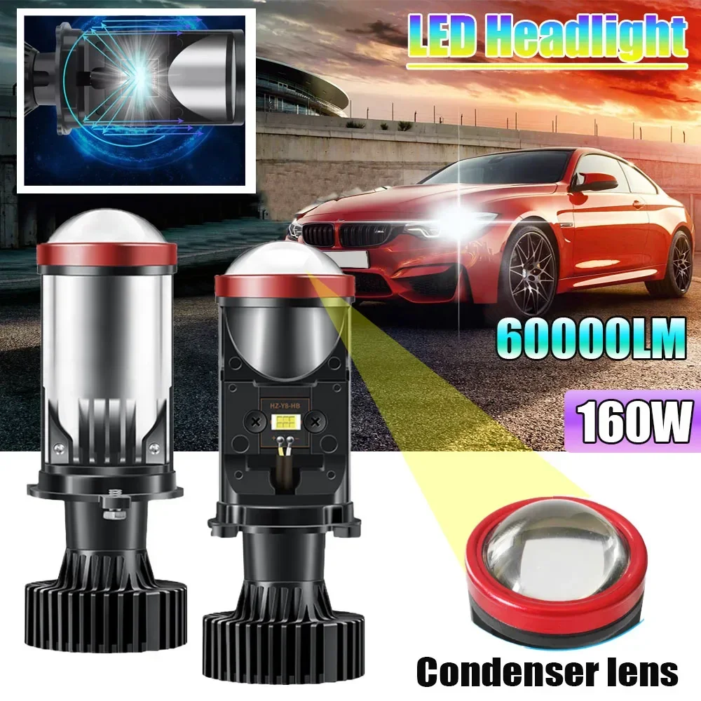 Y8-H4-Mini-Lens-Bi-led-6000K-22000LM-Bulbs-Lens-Head-Lamp-Turbo-Fan-LED ...